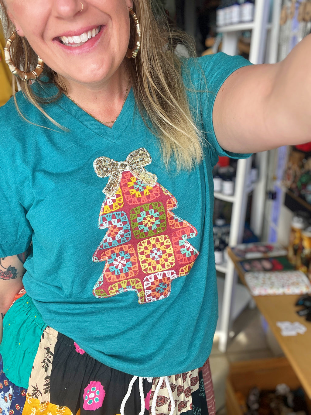Festive Granny Square Tree Tee – Sweet Texas Treasures