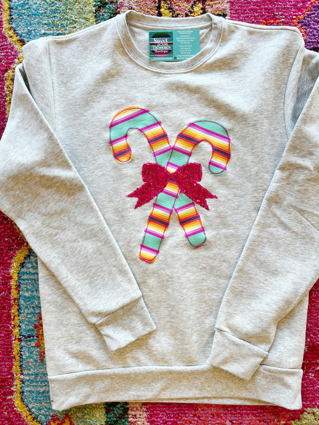 Pinata Pink Candy Cane Pullover – Sweet Texas Treasures