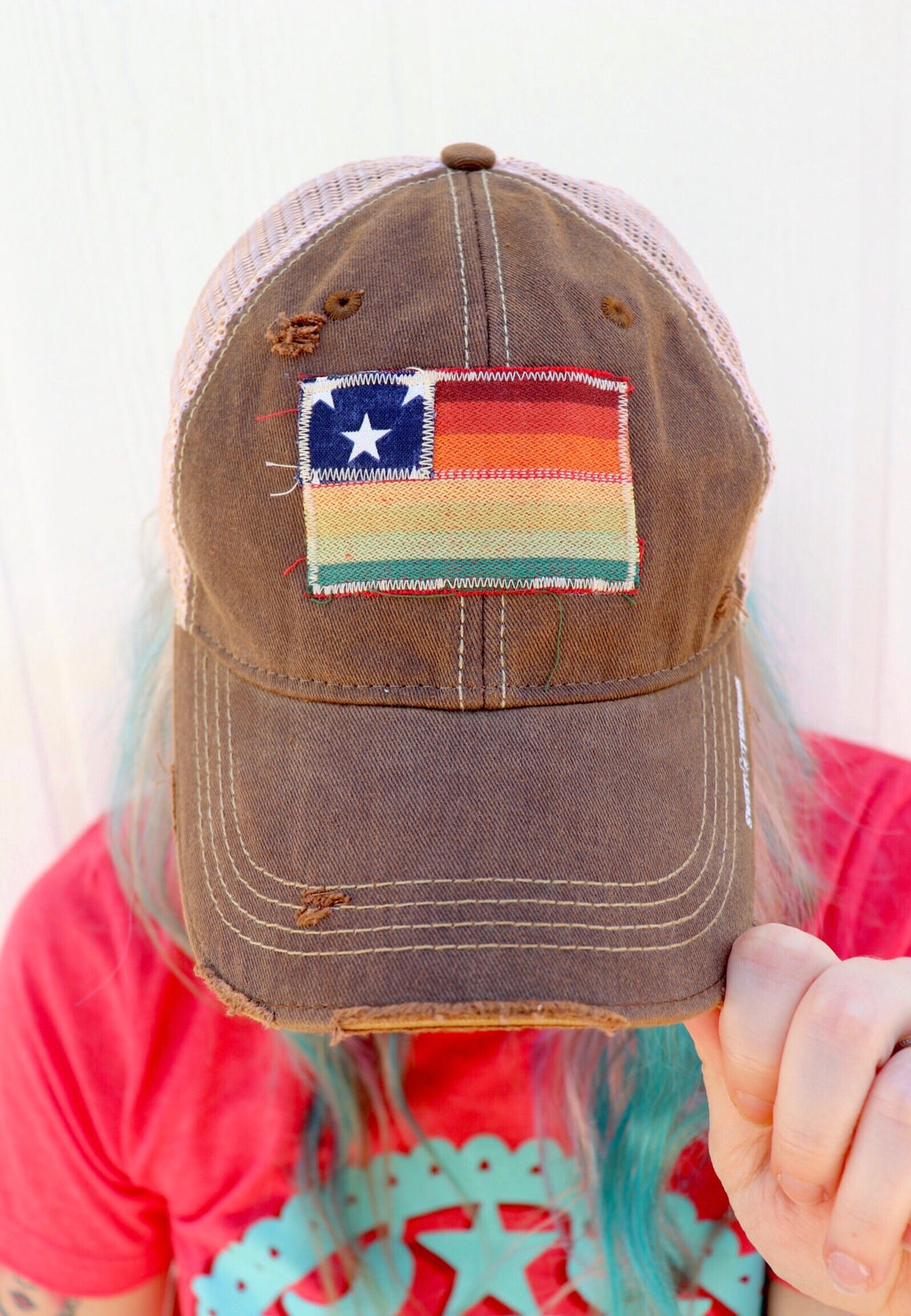 Salsa Serape Flag Dirty Trucker Hat – Sweet Texas Treasures