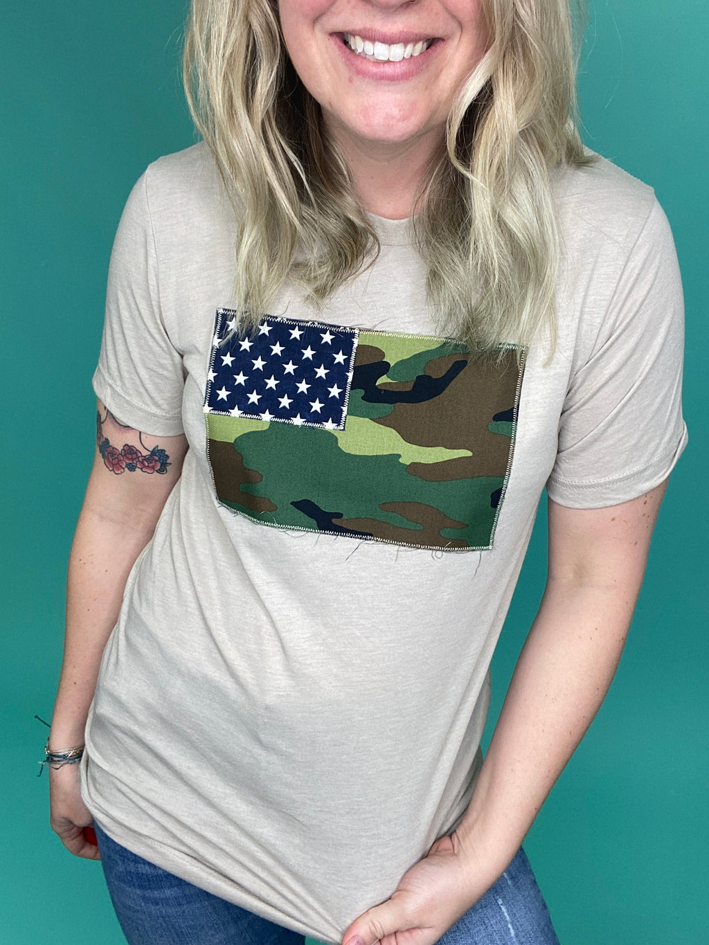 Camo & Stars Flag Tee – Sweet Texas Treasures
