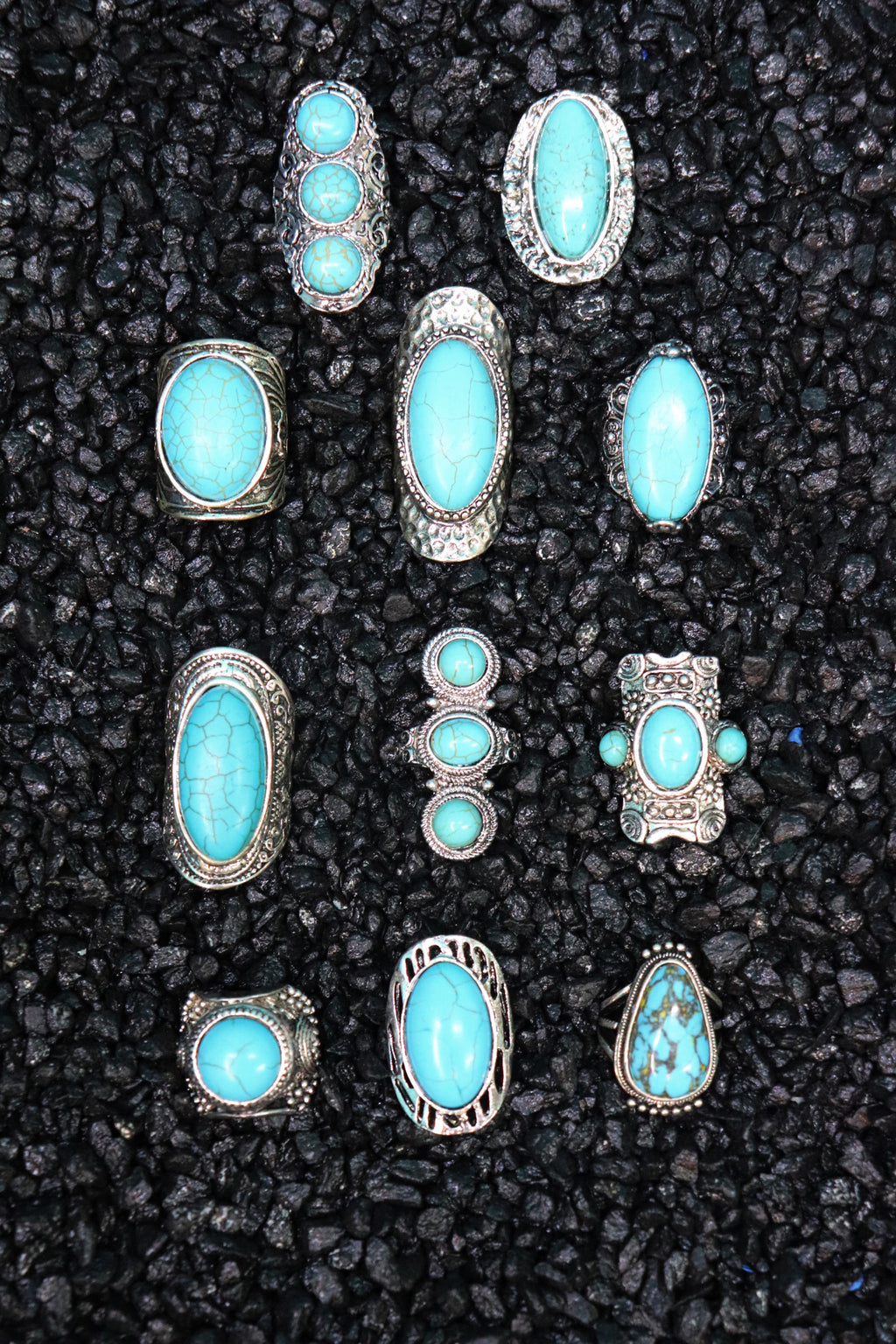 Turquoise Bling Rings – Sweet Texas Treasures