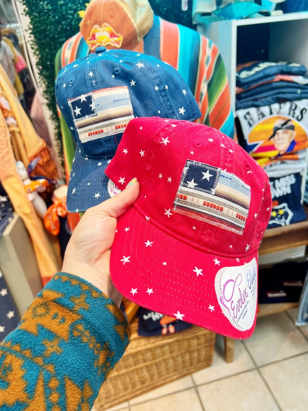 Cielo Serape Flag Starry Ponytail Hat – Sweet Texas Treasures